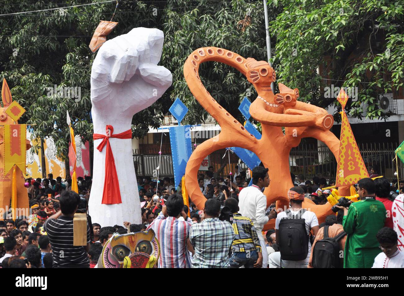 People celebrating in a colorful parade on the streets as a part of New ...