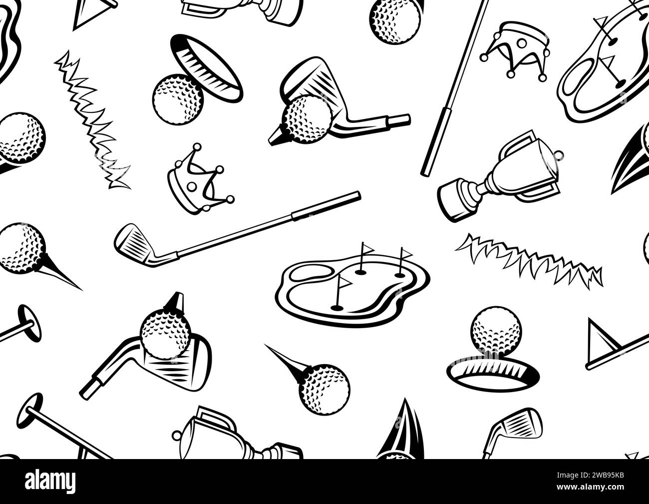 Golf ball seamless pattern Black and White Stock Photos & Images - Alamy
