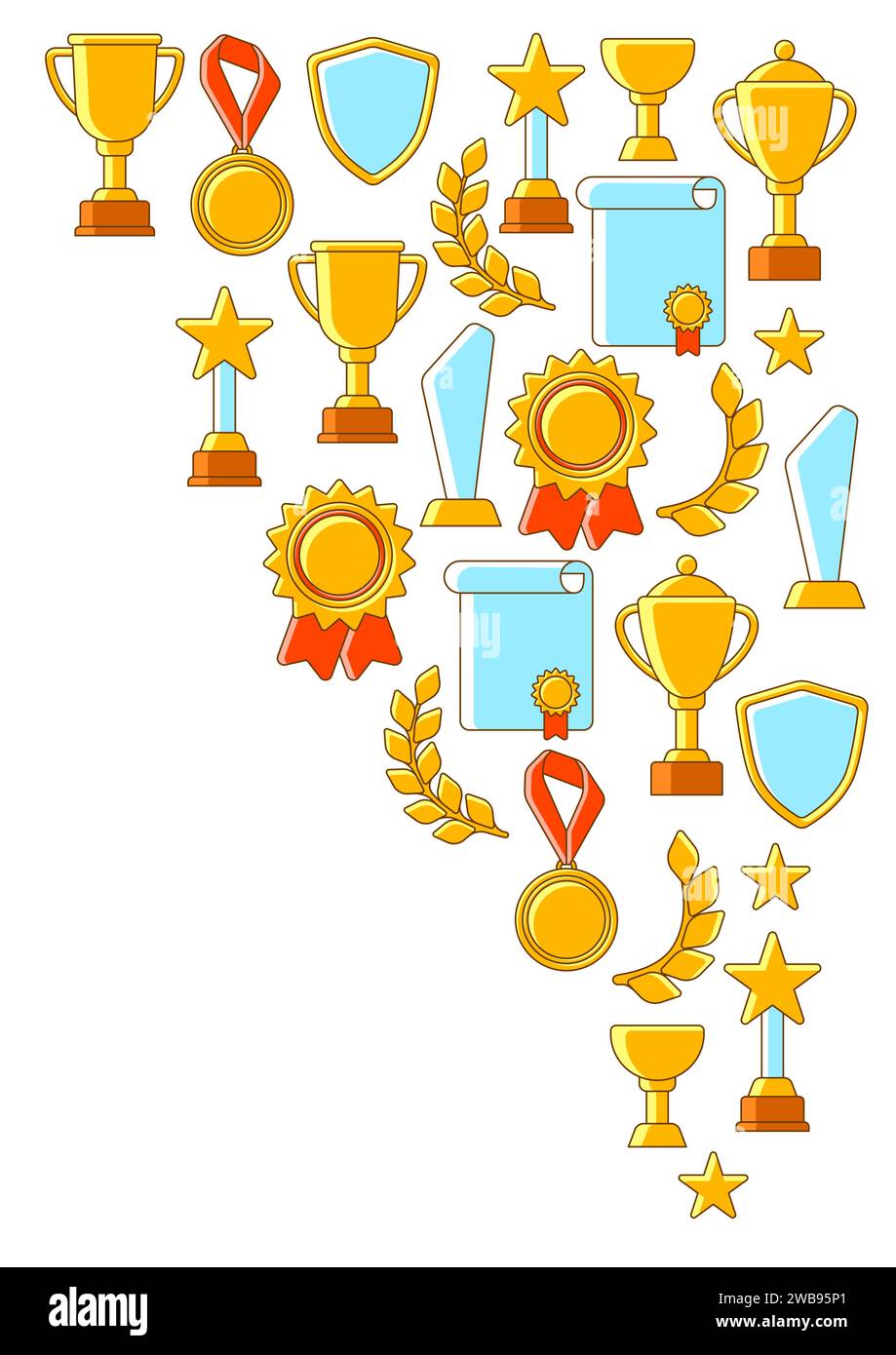 Awards and trophy background. Reward items for sports or corporate ...
