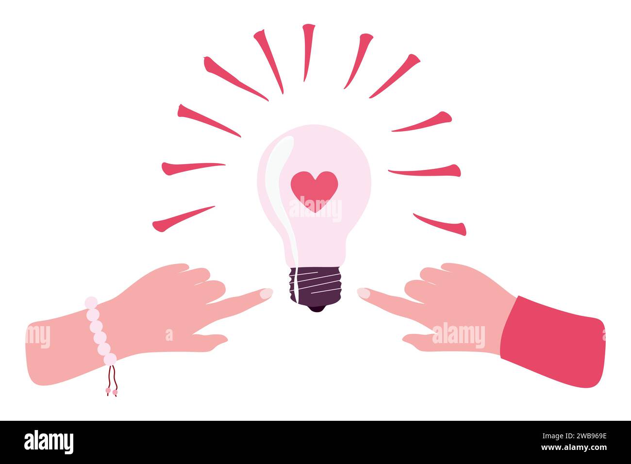 Sharing Love, Ideas and knowledge with others. Human hands Turning on ...