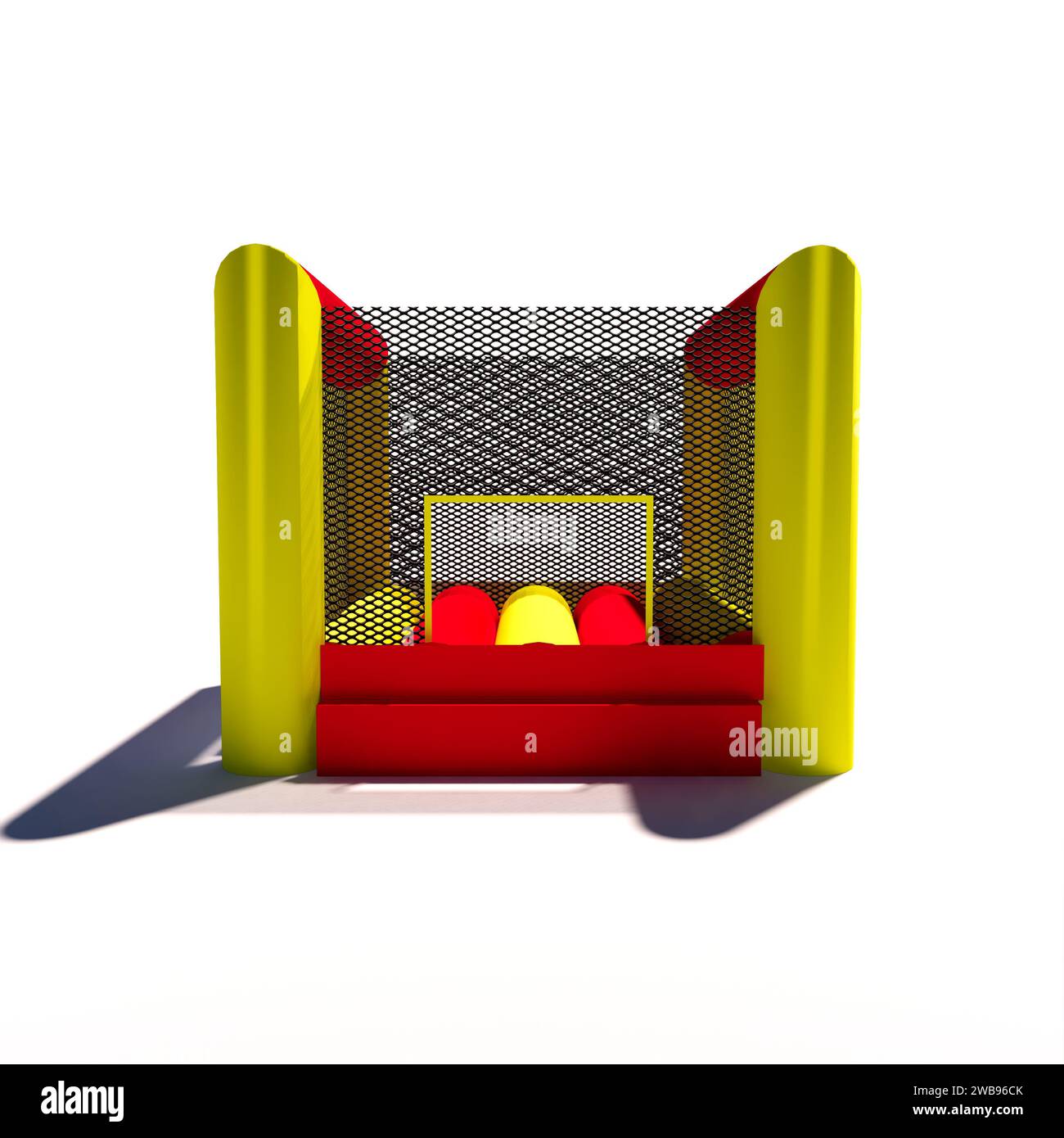 Bounce bouncy castle house isolated on white background. 3D rendering ...