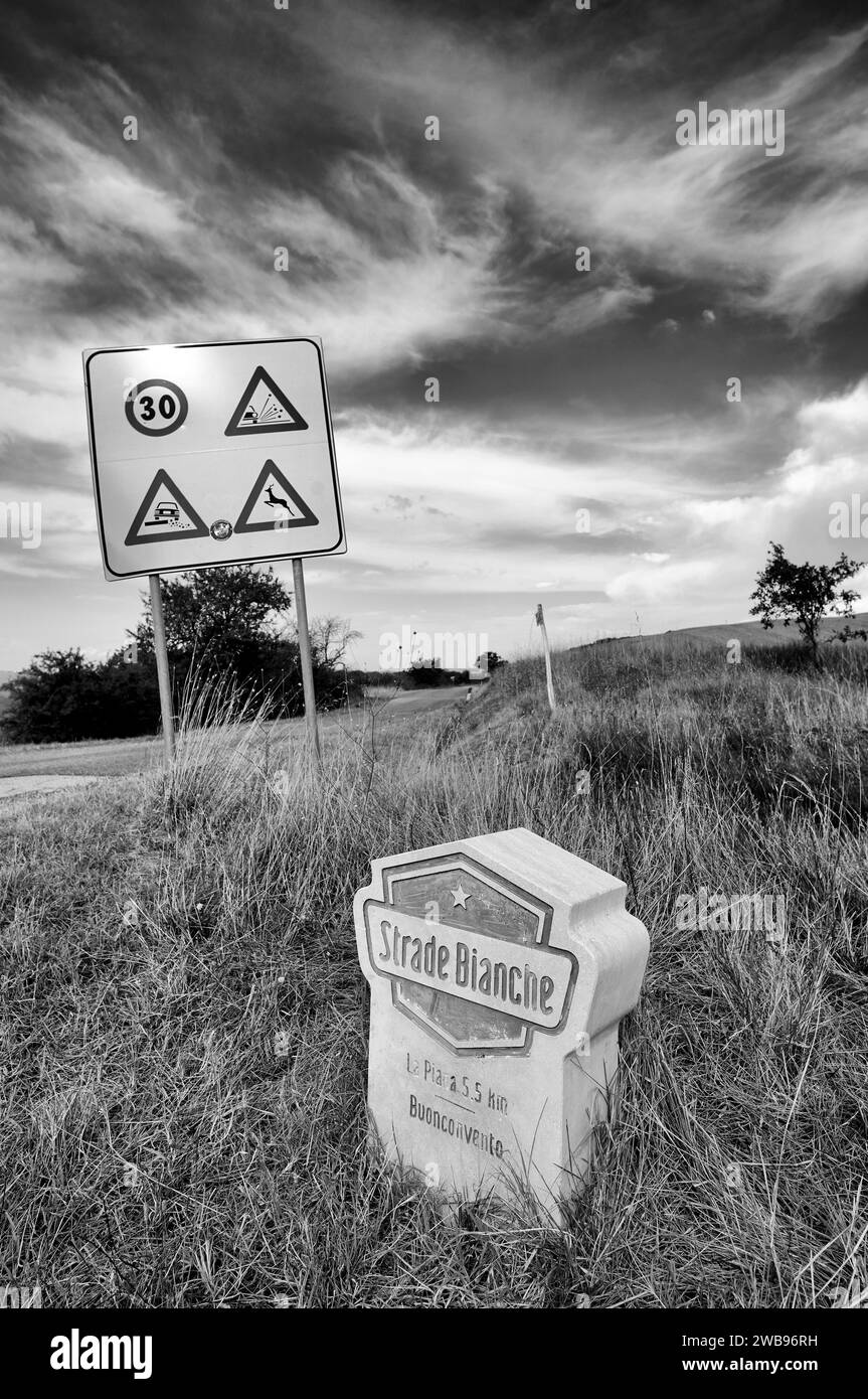 Buonconvento (Si),Italy, the cycle path called “White Roads” Stock ...