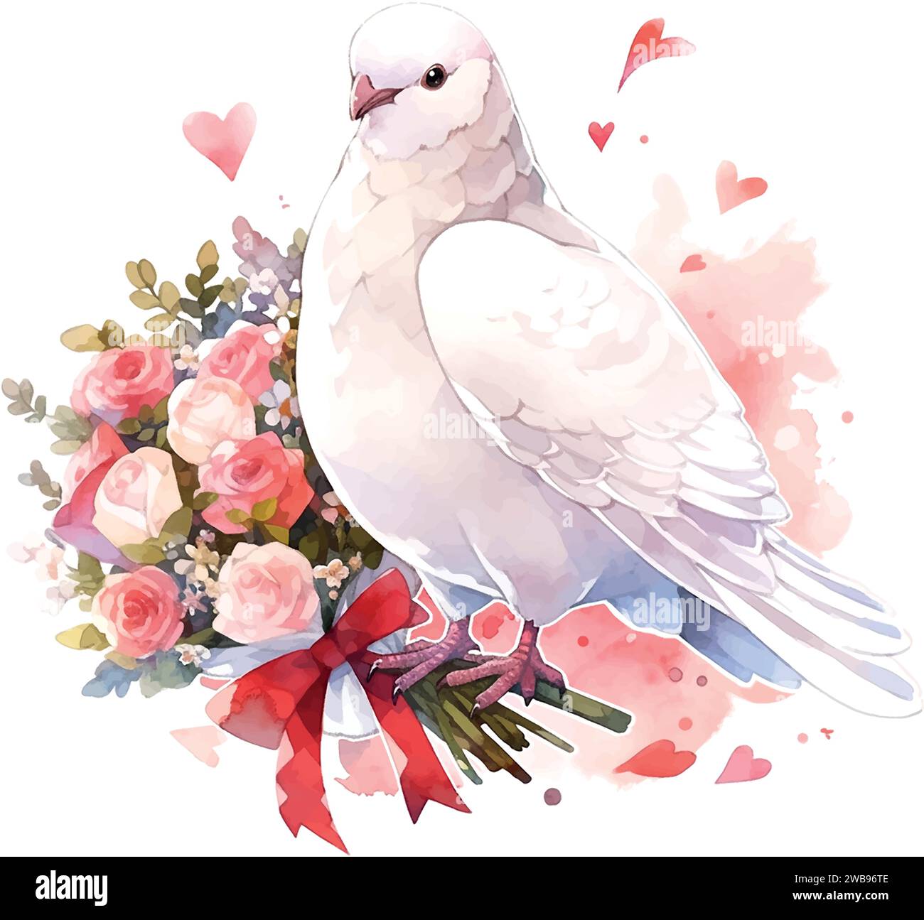 Wedding white pigeons Stock Vector Images - Alamy