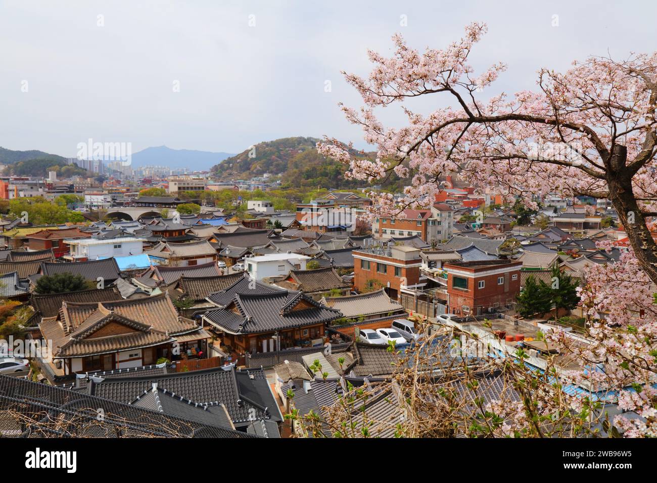 Jeonju Hanok Village townscape in South Korea. Neighborhood of ...
