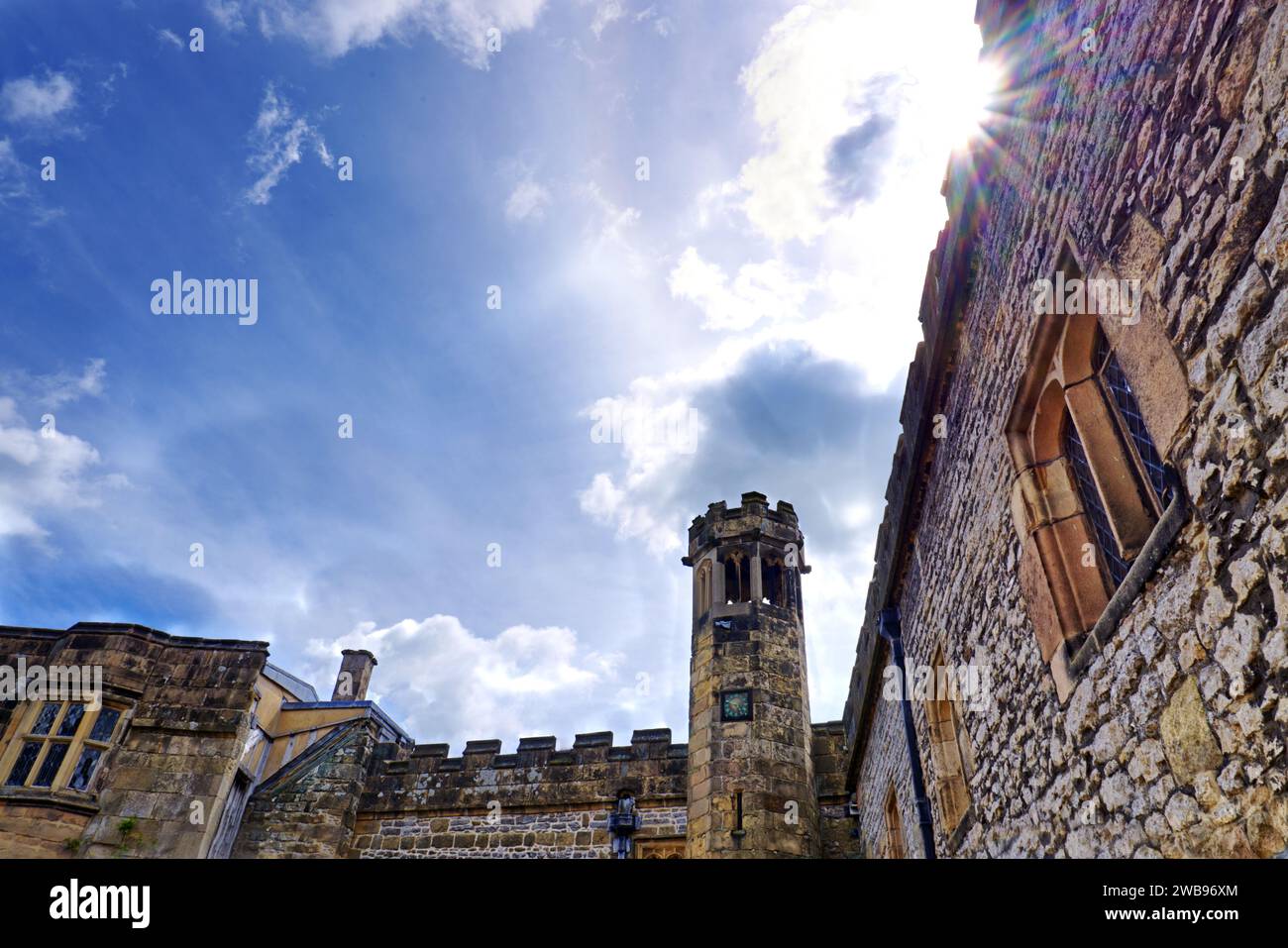 Bakewell, Derbyshire, England, UK - Haddon Hall, a country house in the ...