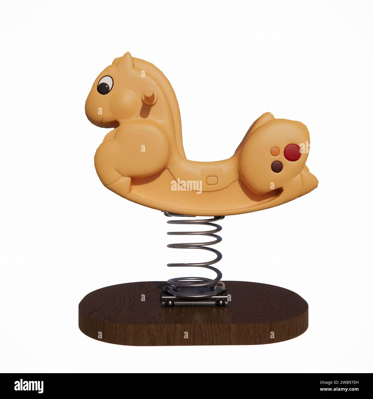 playground park spring springer for kids with wooden base and isolated ...