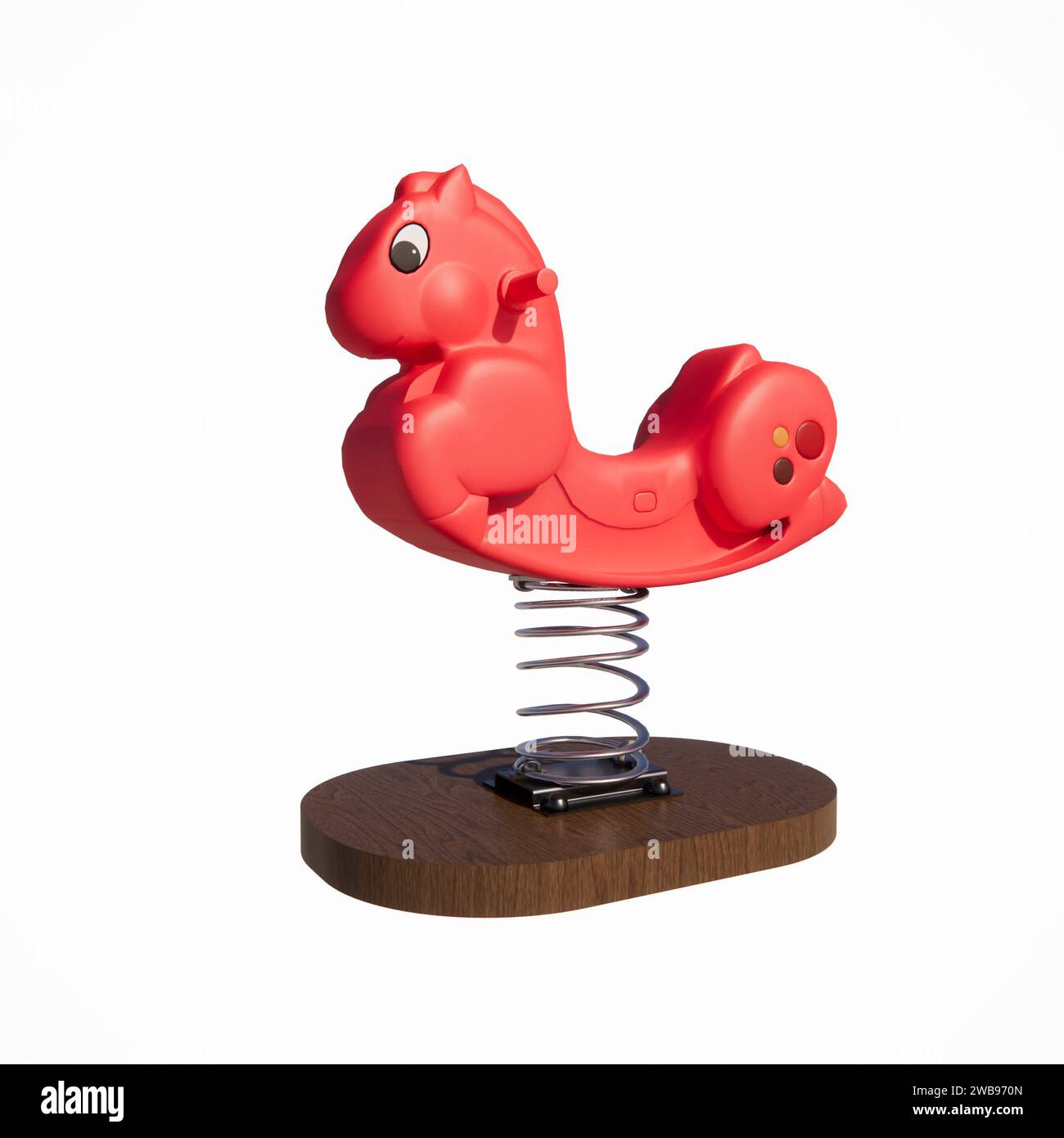 playground park spring springer for kids with wooden base and isolated ...