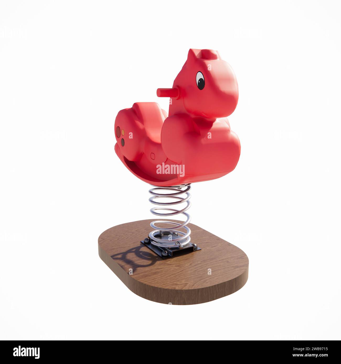 playground park spring springer for kids with wooden base and isolated ...