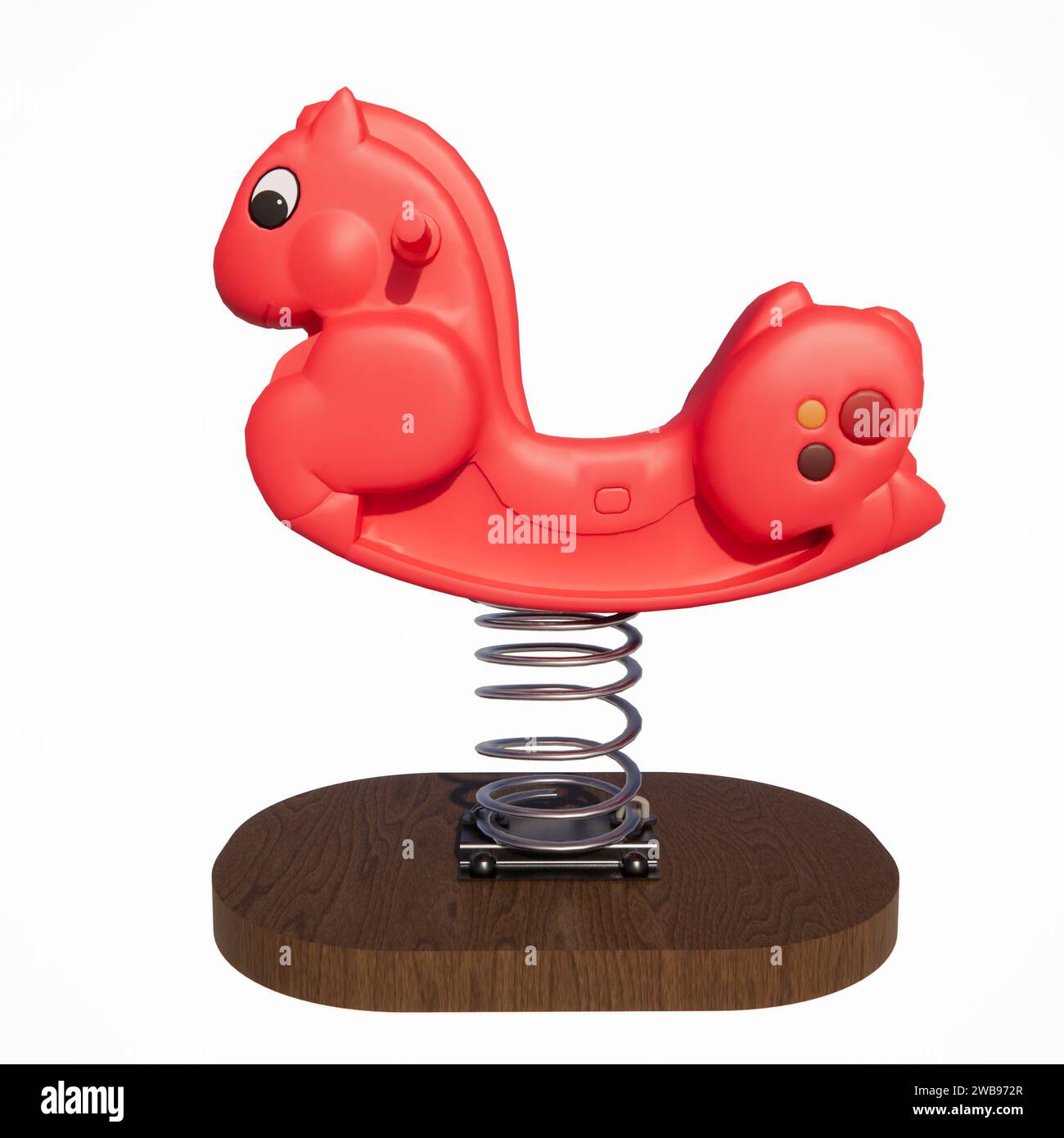 playground park spring springer for kids with wooden base and isolated ...