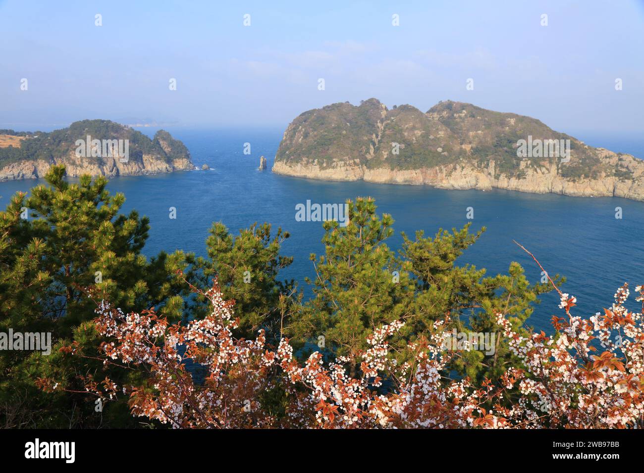 Geoje island in South Korea. Landscape of Hallyeohaesang National Park ...
