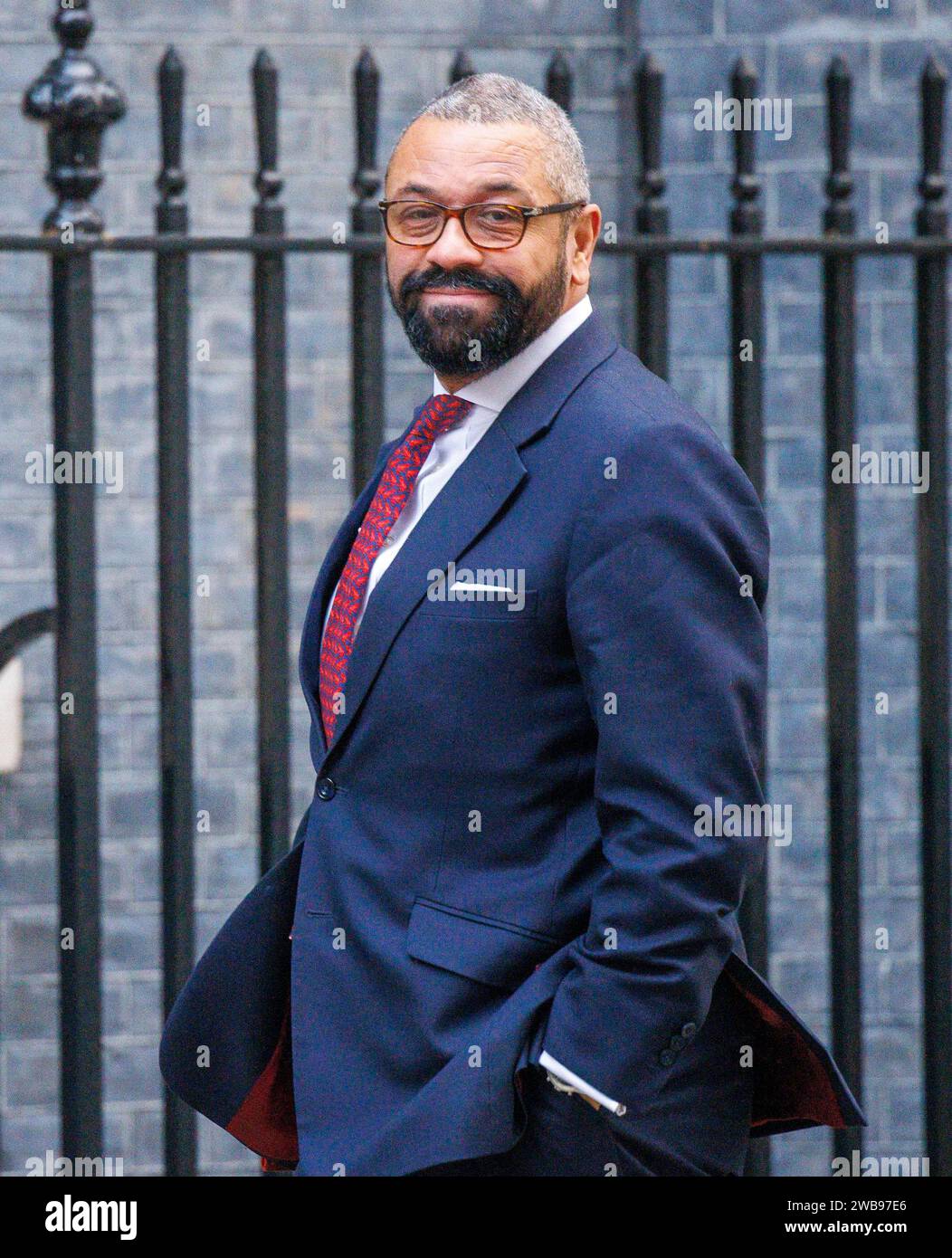 London, UK. 9th Jan, 2024. James Cleverly, Home Secretary, in Downing ...
