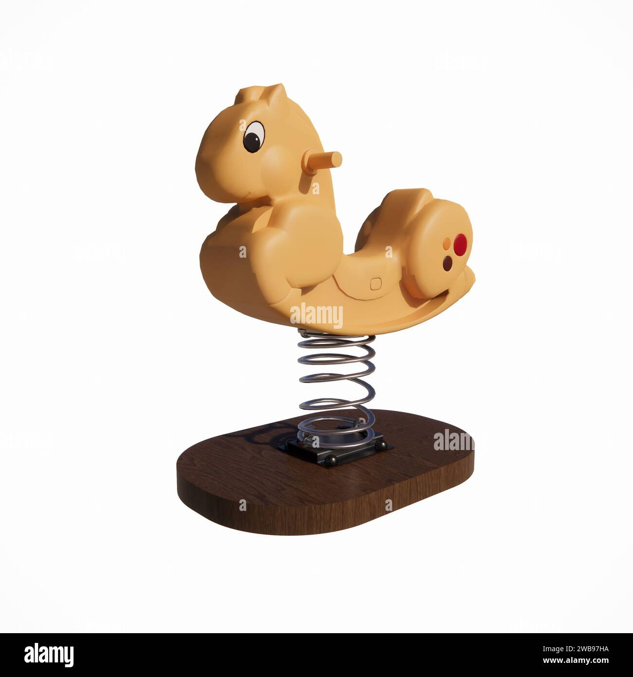 playground park spring springer for kids with wooden base and isolated ...