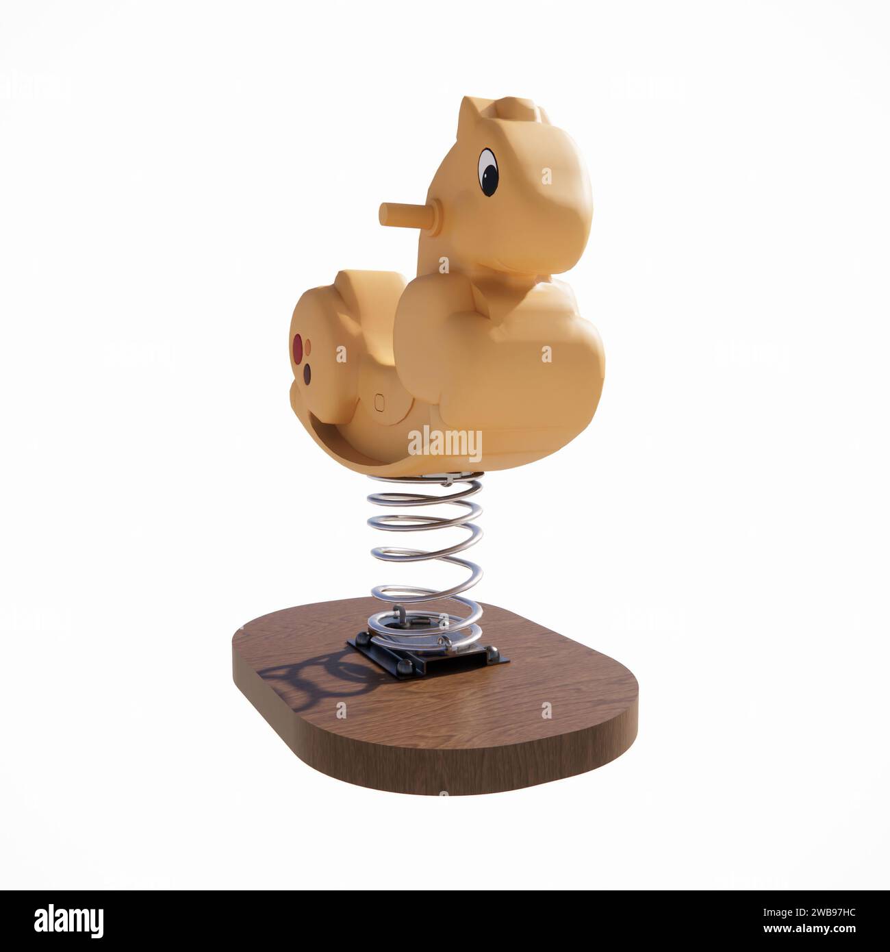 playground park spring springer for kids with wooden base and isolated ...