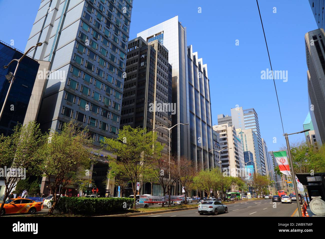 SEOUL, SOUTH KOREA - APRIL 7, 2023: Street view of Teheran-ro street in ...