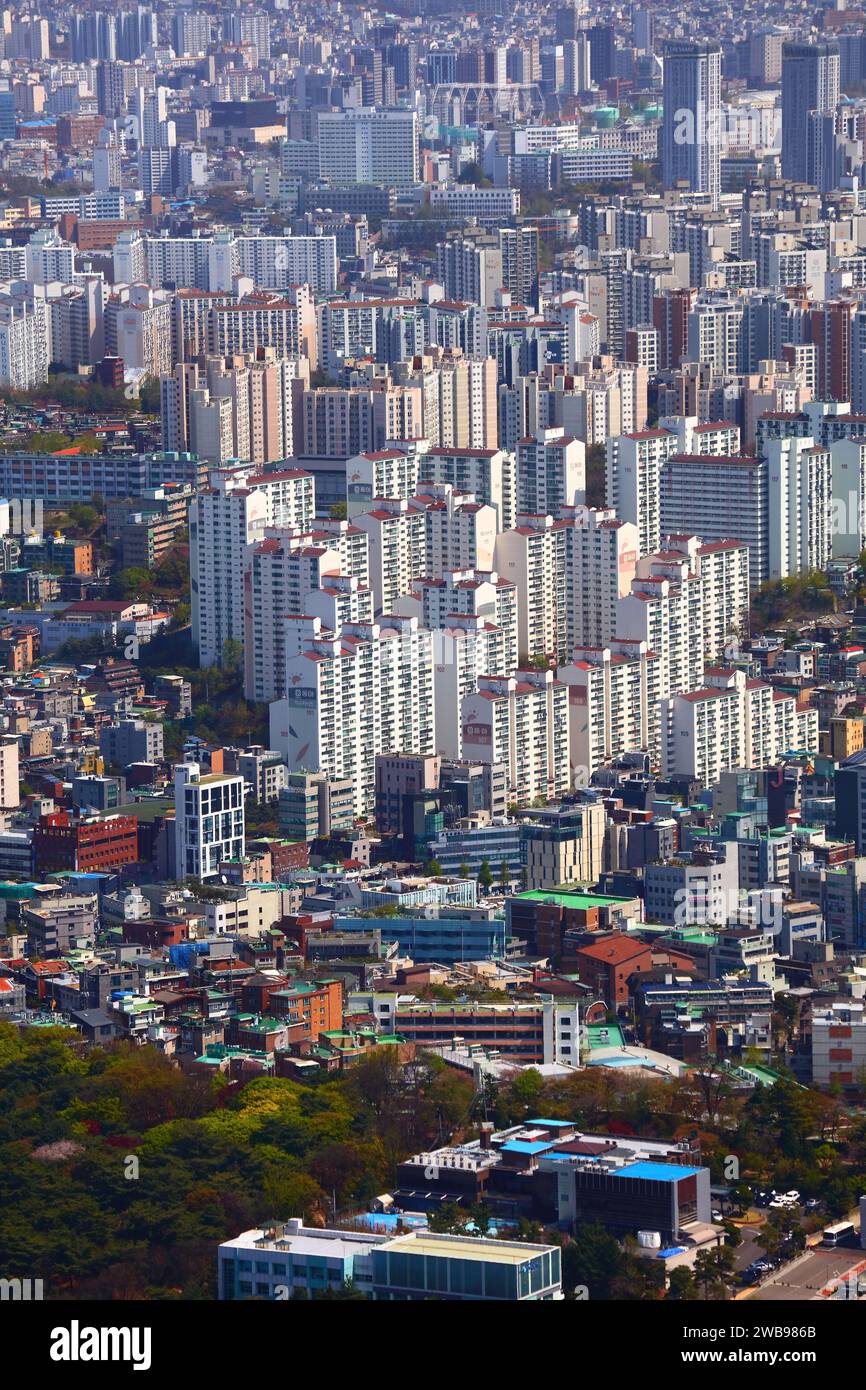 SEOUL, SOUTH KOREA - APRIL 8, 2023: Seoul cityscape in South Korea ...