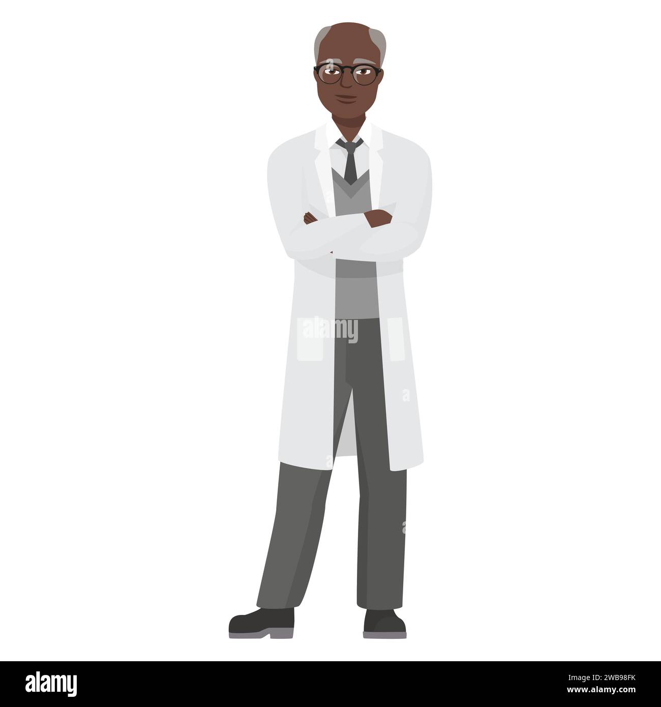 Standing doctor man with crossed arms. Medical hospital worker in ...