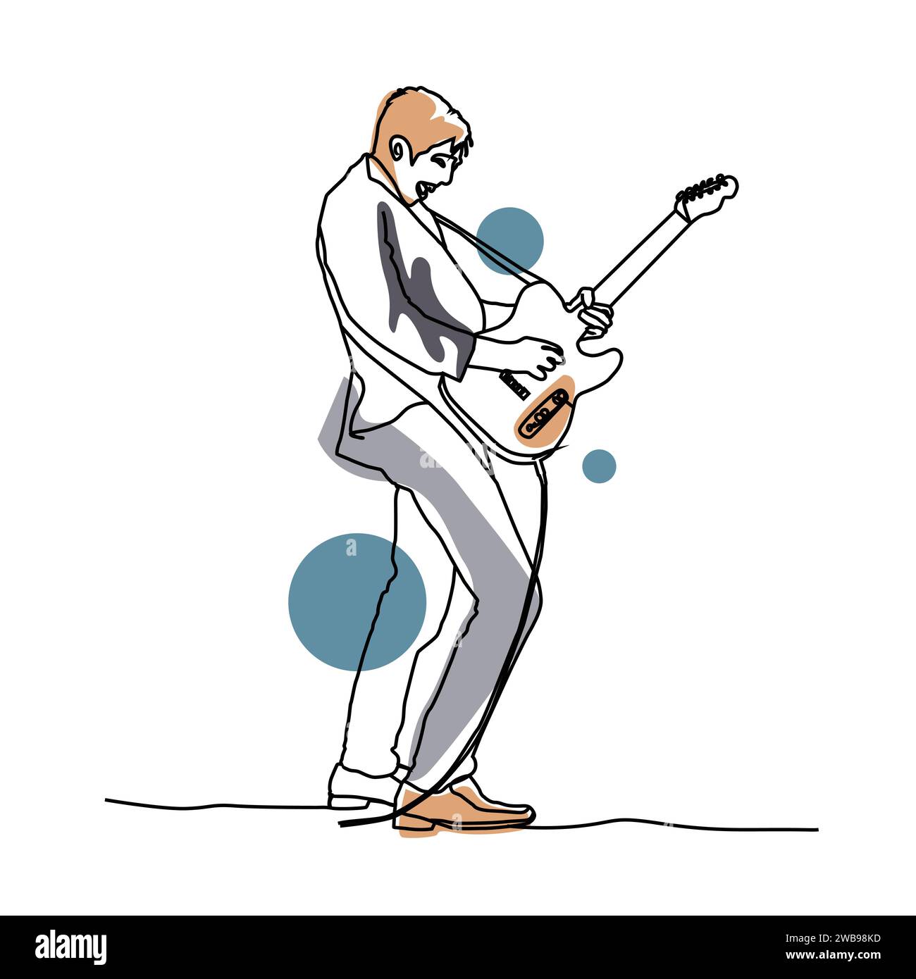 Continuous line drawing art of illustration music isolated Stock Vector ...