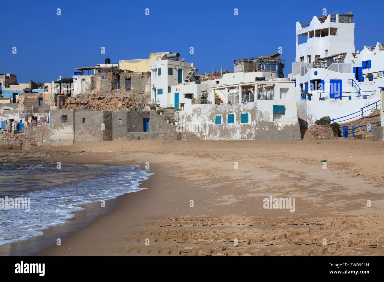 Tifnit fishing village in Sous-Massa region of Morocco. Atlantic coast ...