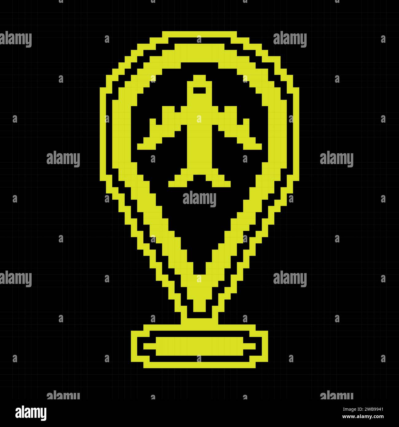 Checkpoint, civil aircraft Pixel silhouette icon. Airplane symbol for ...