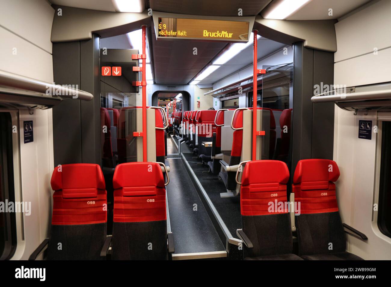 BRUCK AN DER MUR, AUSTRIA - AUGUST 13, 2022: Interior view onboard ...