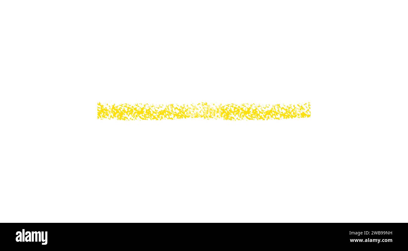 Hand drawn simple thin yellow line drawn with wax crayon, chalk or ...