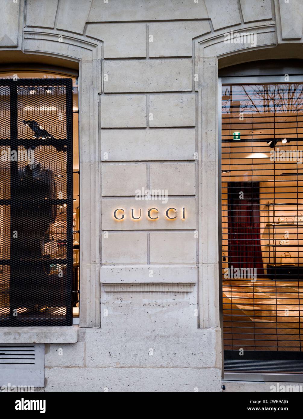 France, Paris, January 09, 2024 - Gucci storefront in Paris. Gucci is ...
