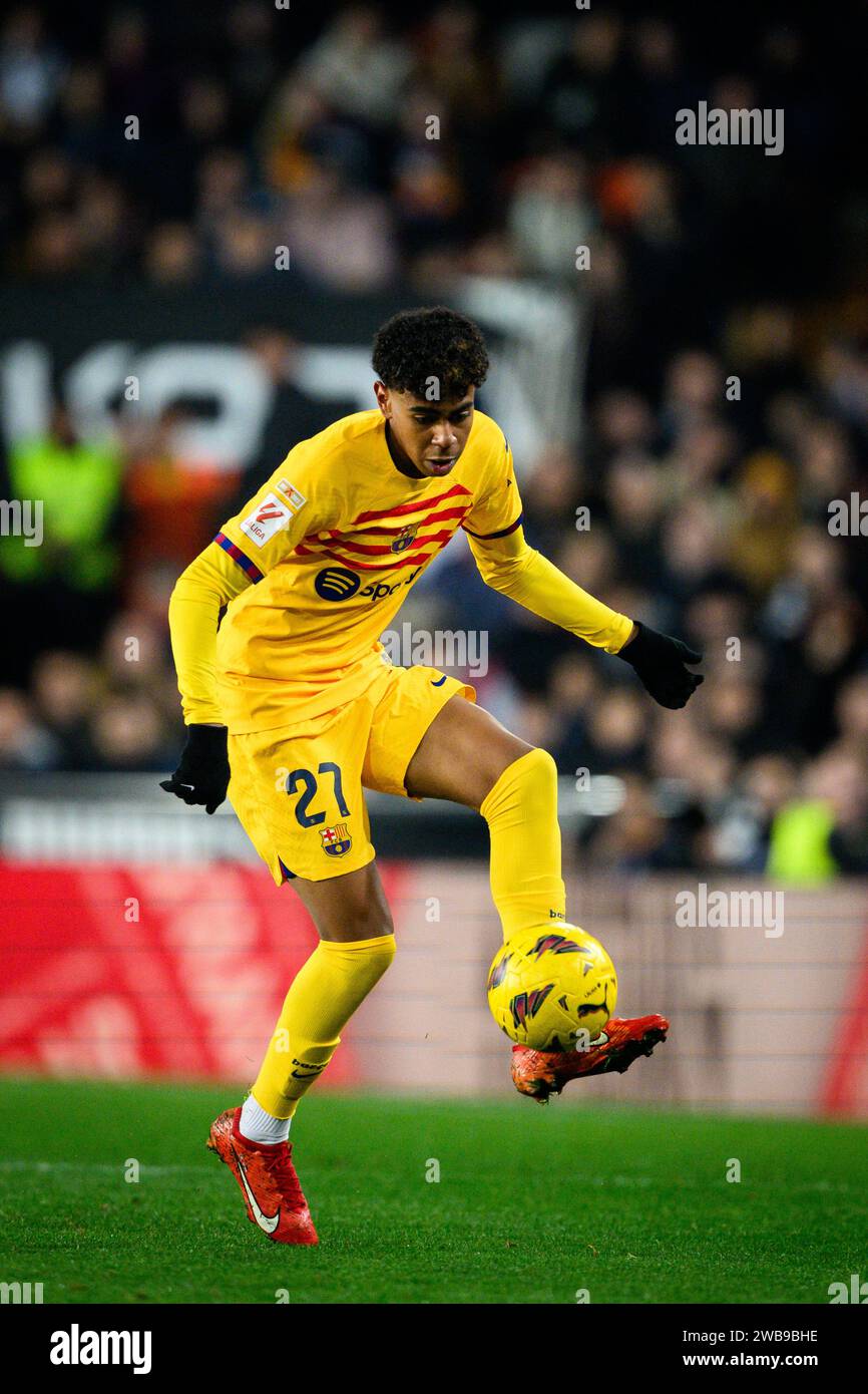 Lamine Yamal, FC Barcelona player in action during a match against ...