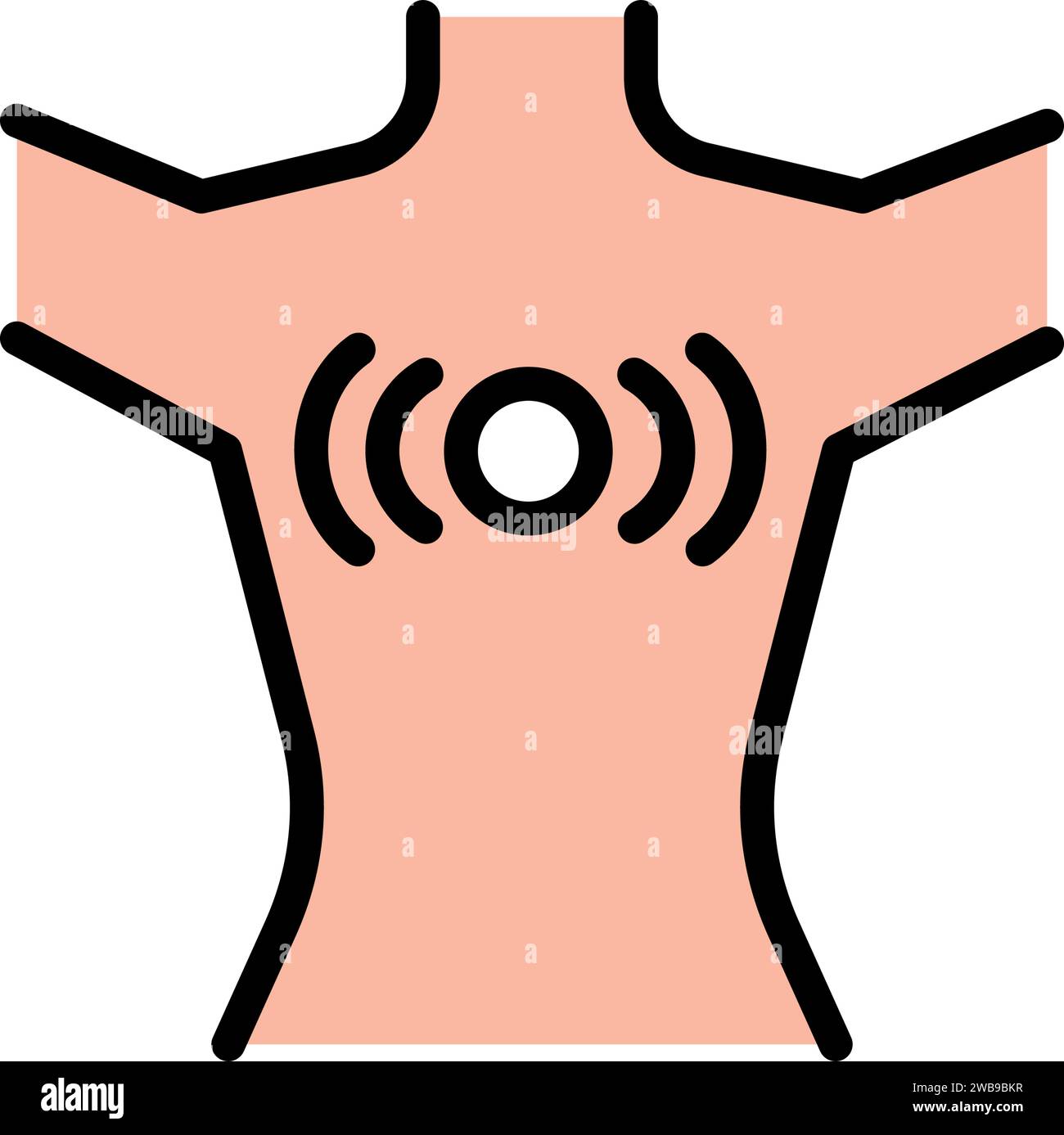 Chest pain color icon. Affecting lungs and heart. Poor posture ...