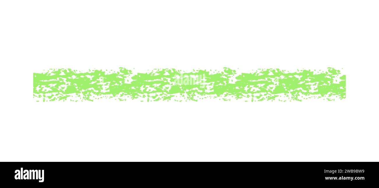 Hand drawn simple green line drawn with wax crayon, chalk or charcoal ...
