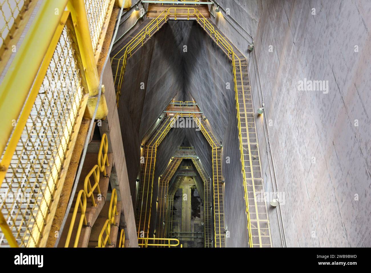Itaipu Dam - interior of hydroelectric power plant dam on Parana River ...