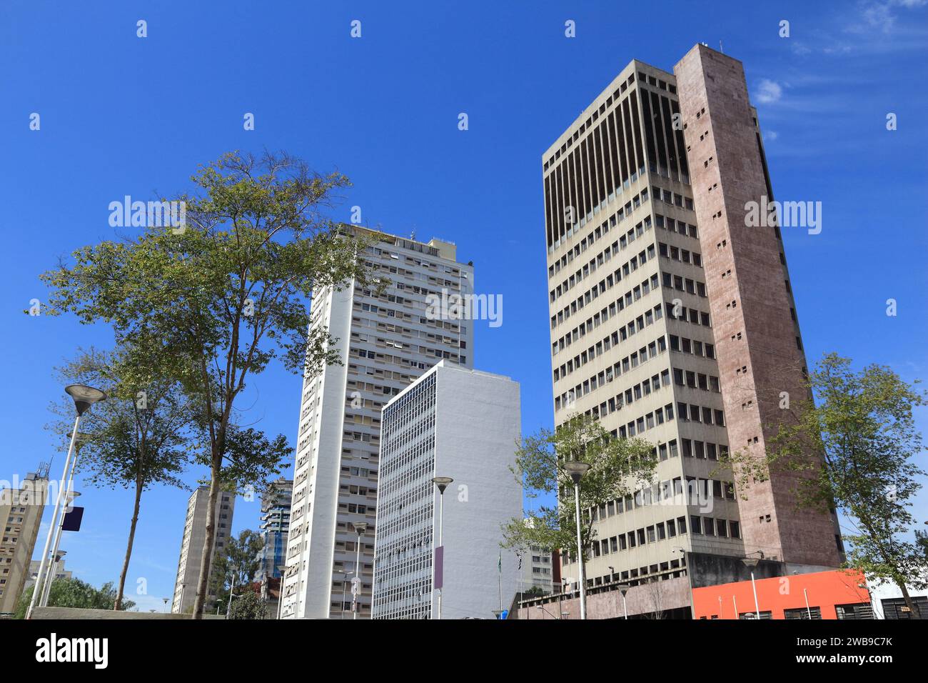 Skyline of Franklin Roosevelt Square (Praca Roosevelt) in Sao Paulo ...
