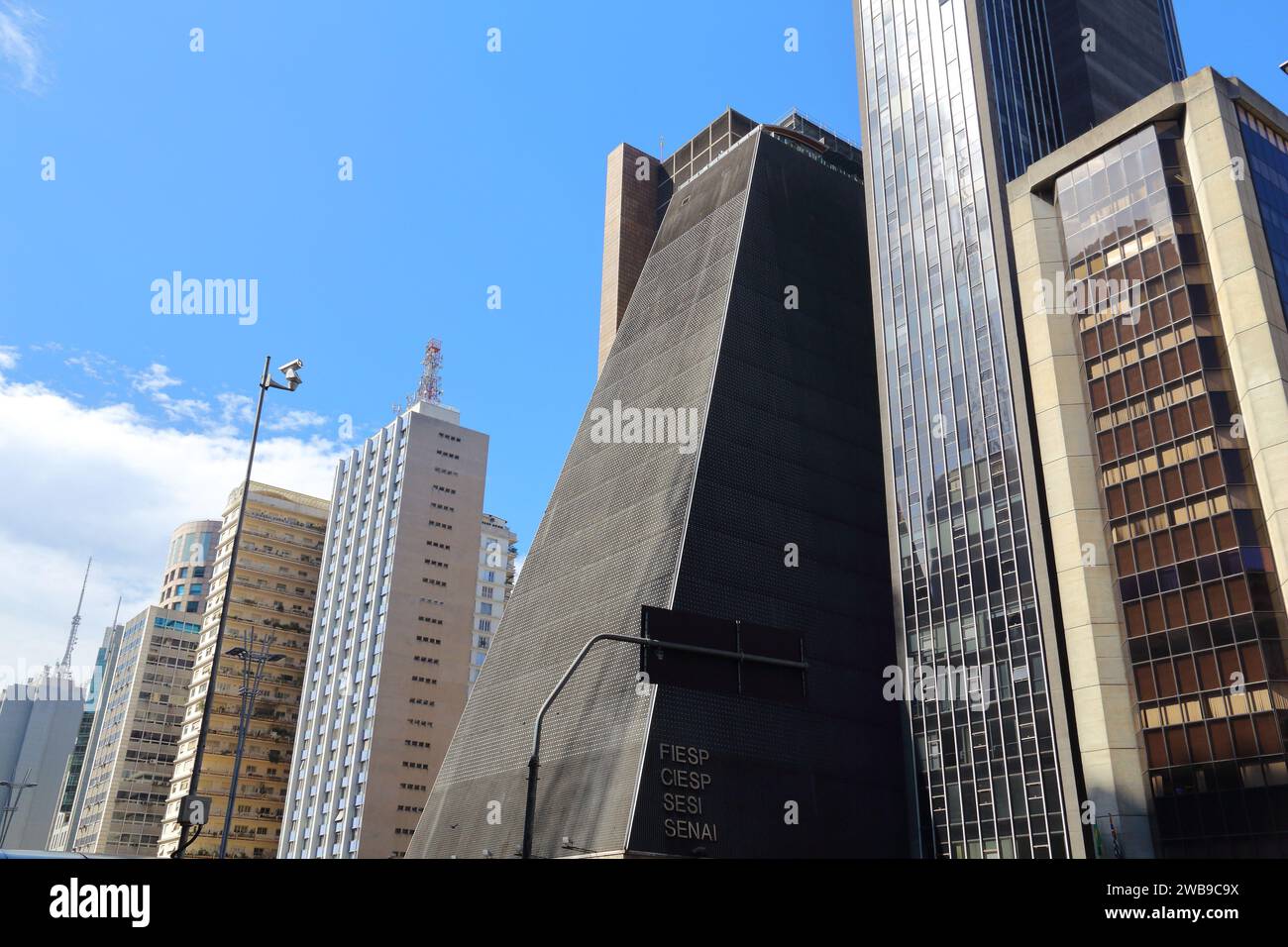 SAO PAULO, BRAZIL - OCTOBER 6, 2014: FIESP Building at Avenida Paulista ...