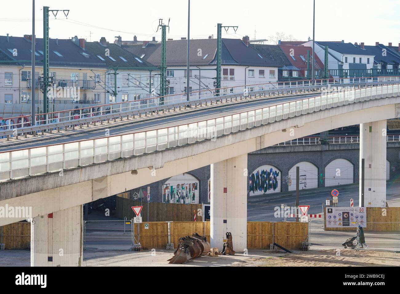 Ludwigshafen, Germany. 09th Jan, 2024. View of a construction site on ...