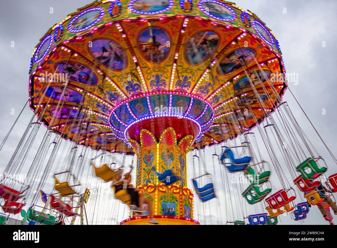 GOIANIA GOIAS BRAZIL - JANUARY 05 2024: A large, colorful, rotating ...