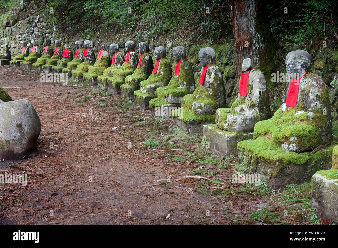 Japan monument - Narabi Jizo statues in Nikko forest by Kanmangafuchi ...