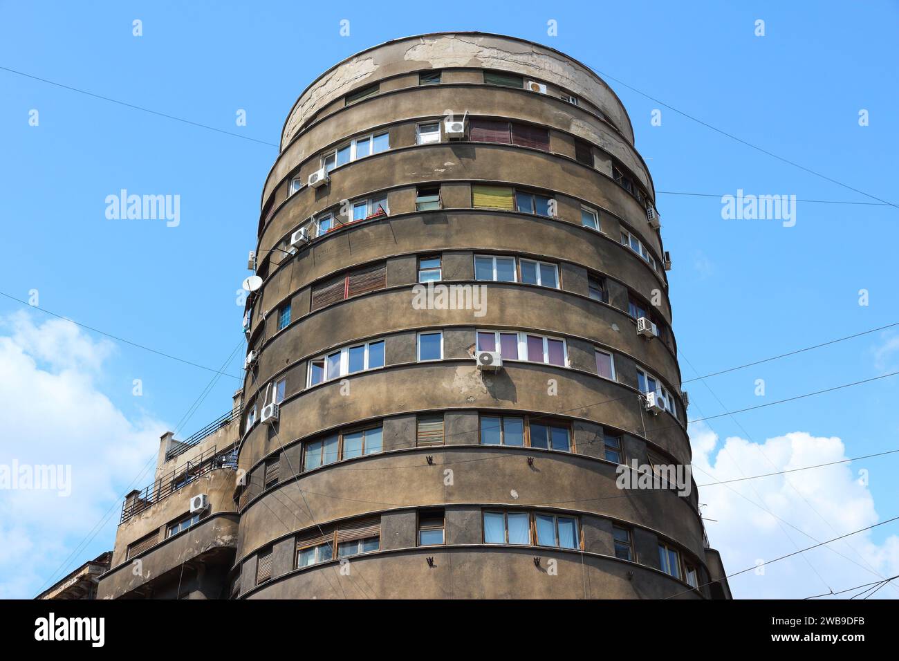 BUCHAREST, ROMANIA - AUGUST 19, 2012: Tehnoimport building in Bucharest ...