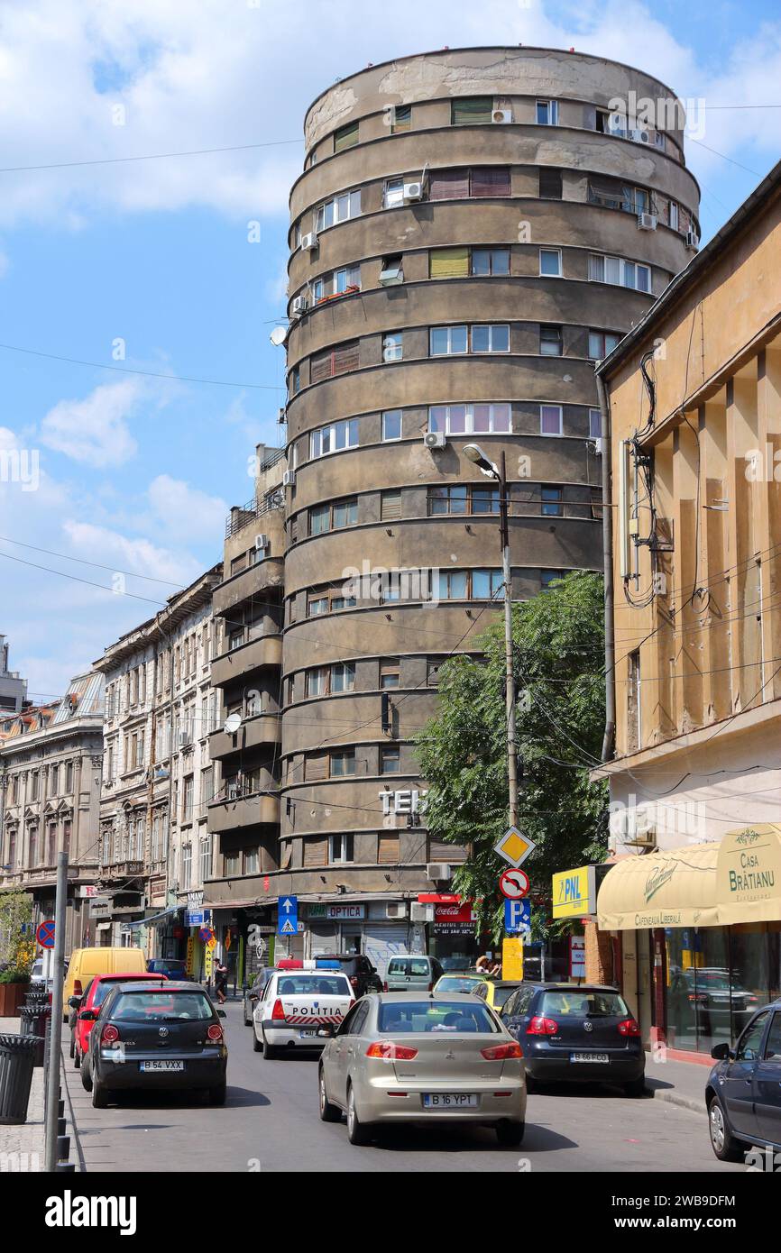 BUCHAREST, ROMANIA - AUGUST 19, 2012: Tehnoimport building in Bucharest ...
