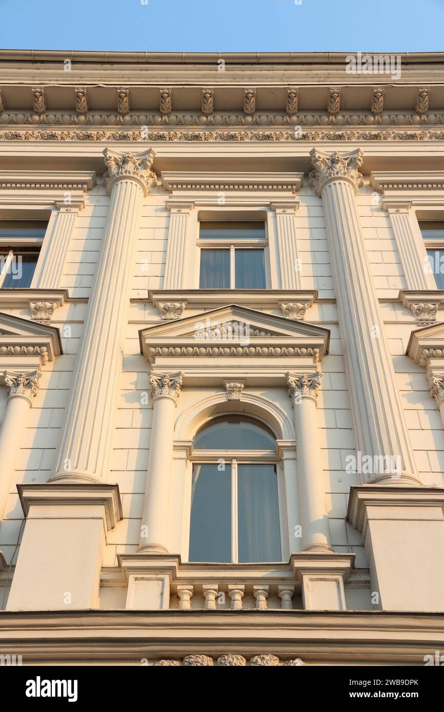 Targu Mures town in Romania - old town architecture. The city is also ...