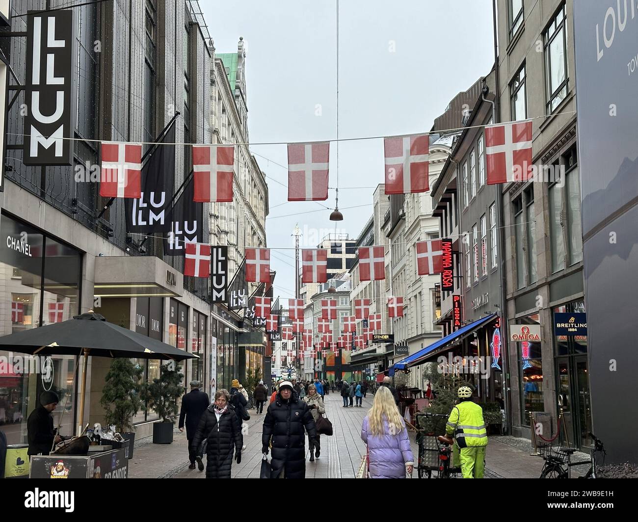 Kopenhagen, Denmark. 09th Jan, 2024. Strøget, the central shopping ...