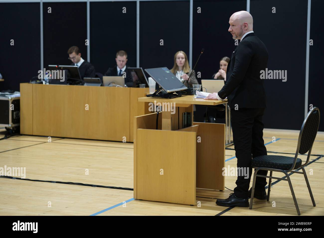 Tyristrand 20240109.Anders Behring Breivik gives his party statement ...