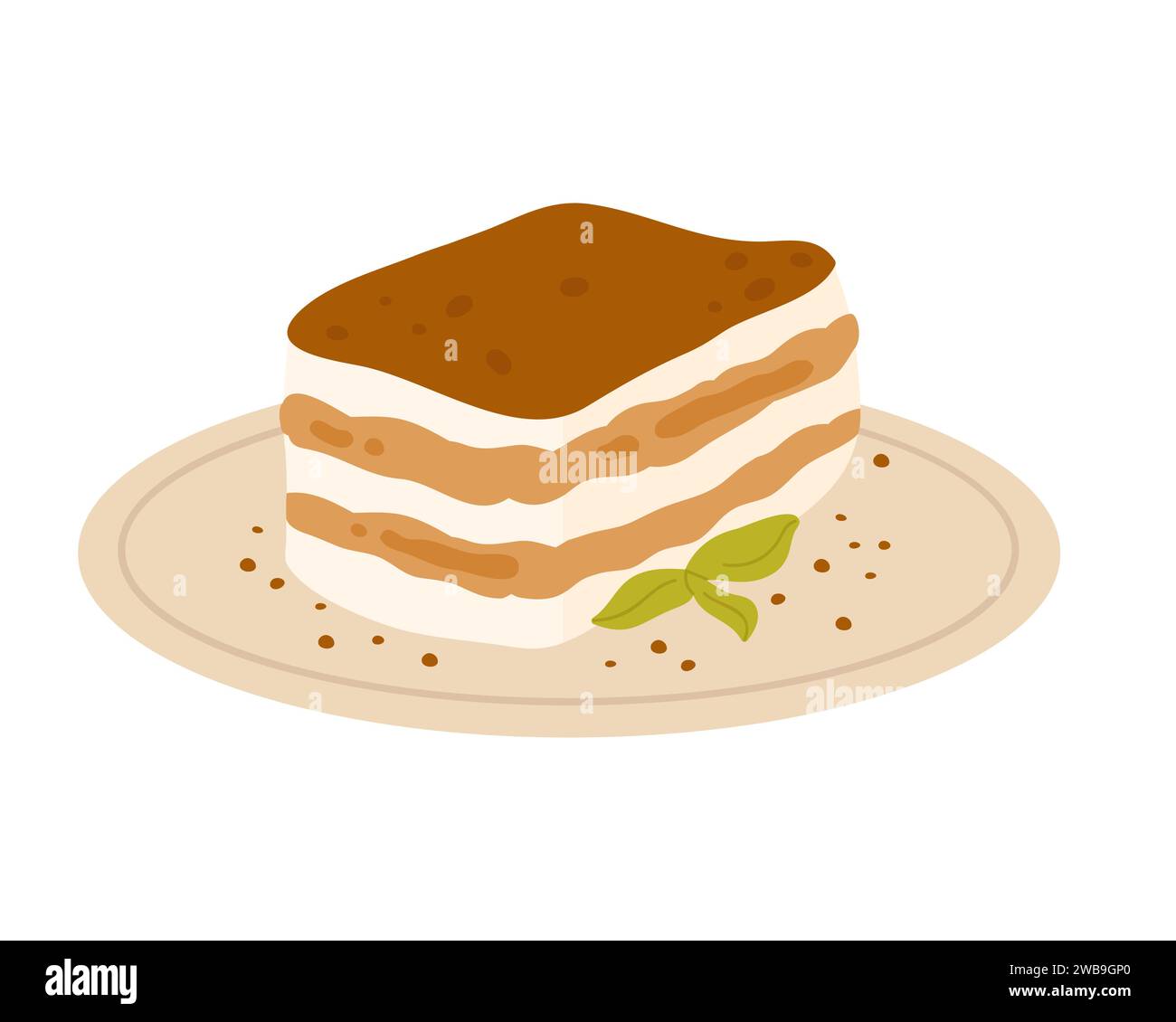 Italian tiramisu on plate. Traditional italian sweet dessert, italian ...