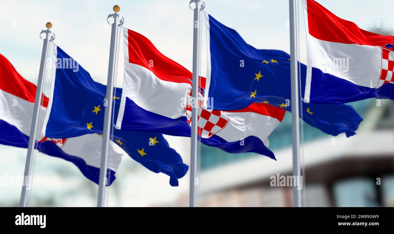 Croatian and european flags hi-res stock photography and images - Alamy