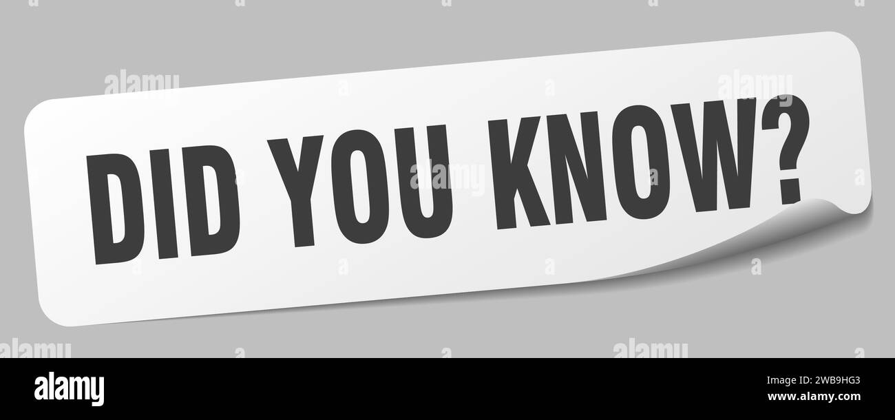 did you know sticker. did you know rectangular label isolated on white ...