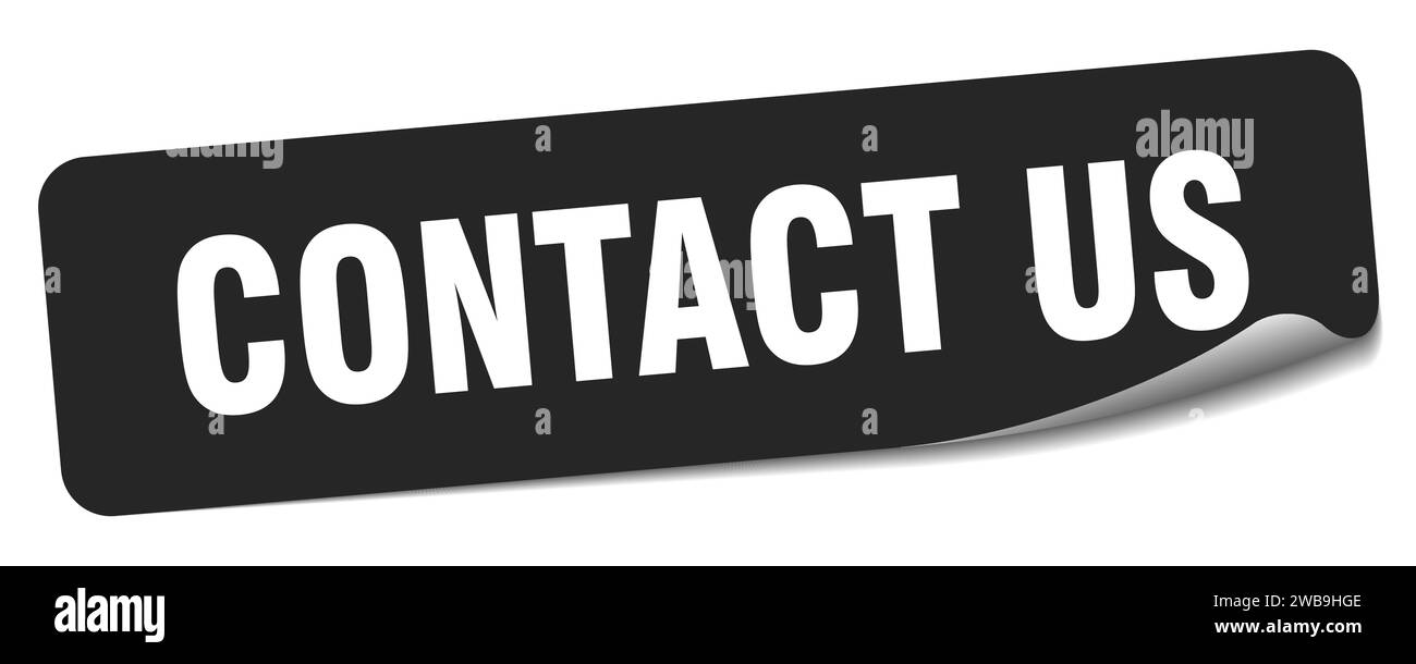 contact us sticker. contact us rectangular label isolated on white ...