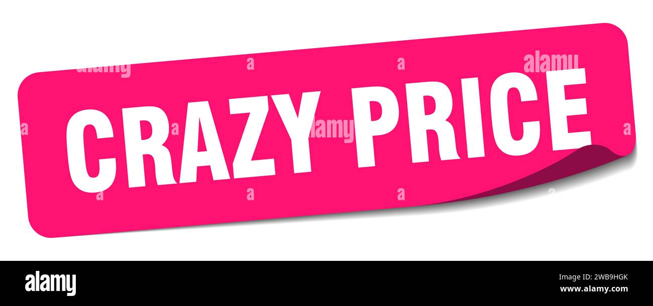 crazy price sticker. crazy price rectangular label isolated on white ...