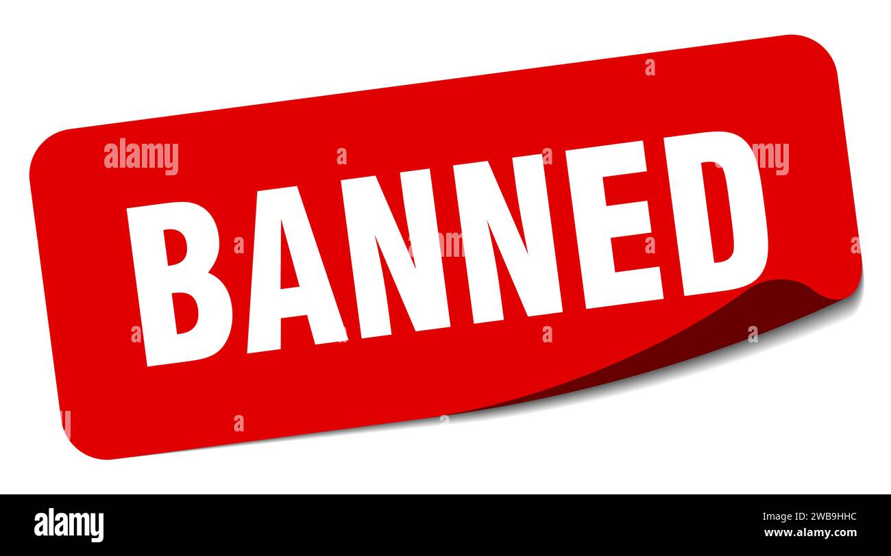 banned sticker. banned rectangular label isolated on white background ...