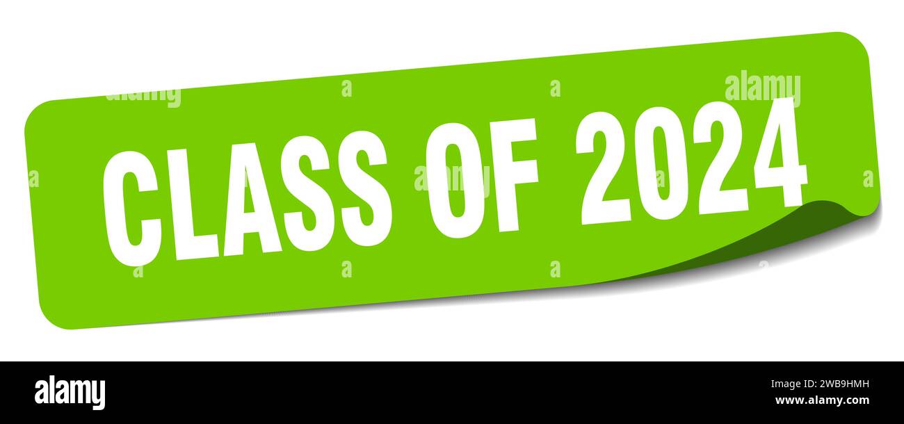 class of 2024 sticker. class of 2024 rectangular label isolated on ...