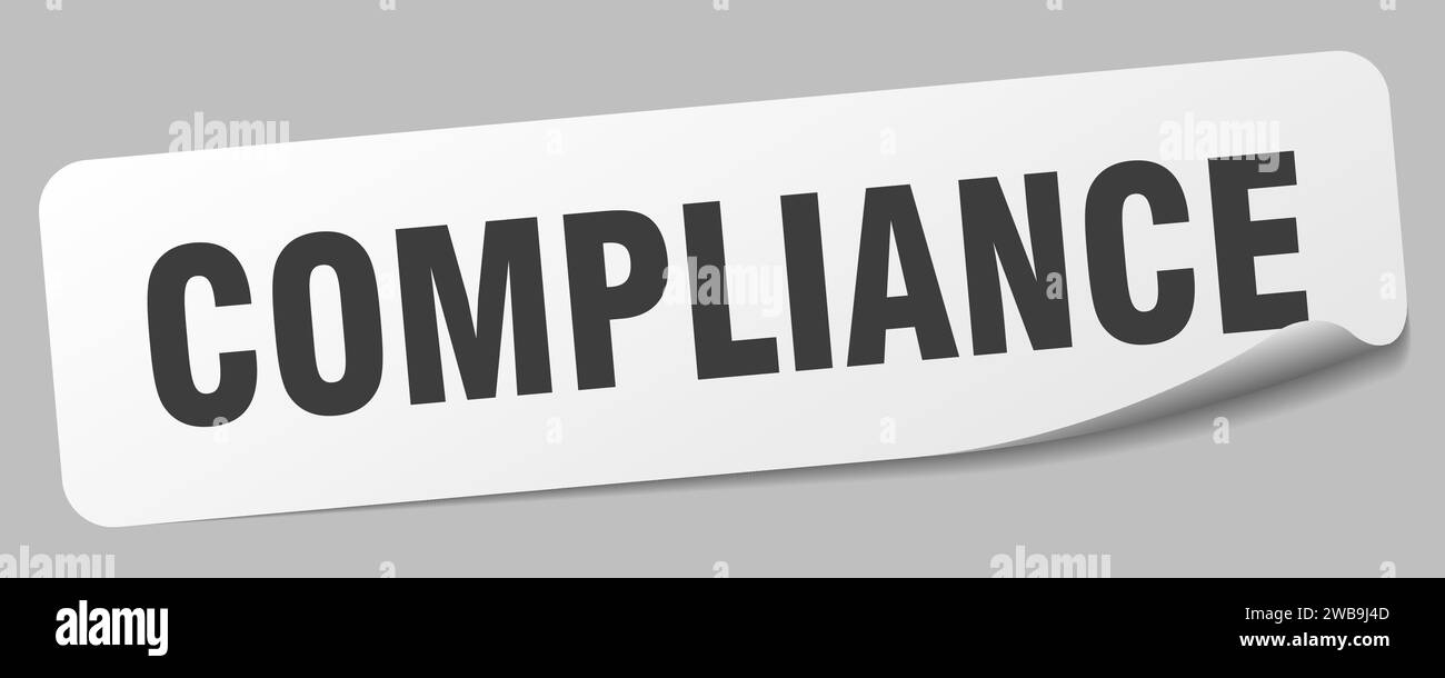 compliance sticker. compliance rectangular label isolated on white ...