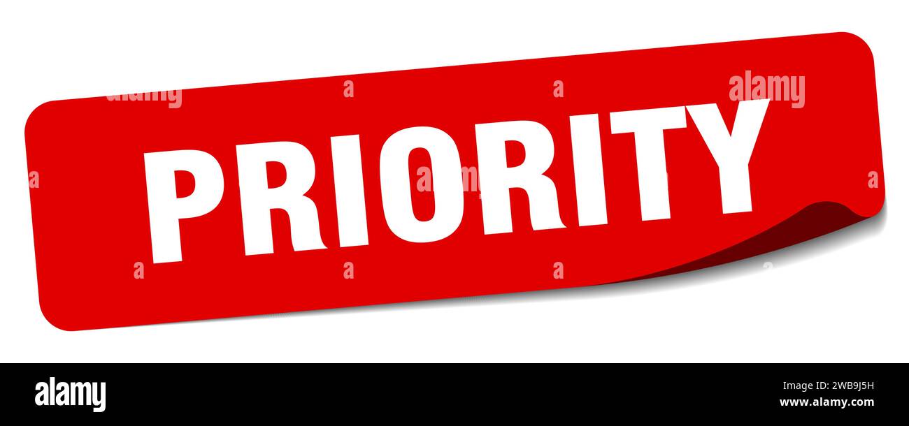 priority sticker. priority rectangular label isolated on white ...