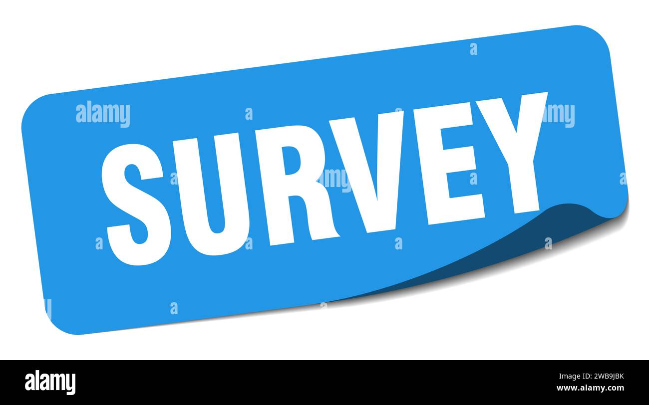 survey sticker. survey rectangular label isolated on white background ...